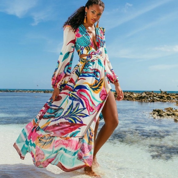 PatBO | Dresses | Patbo Flora Plunge Cutout Maxi Dress Size Large New ...